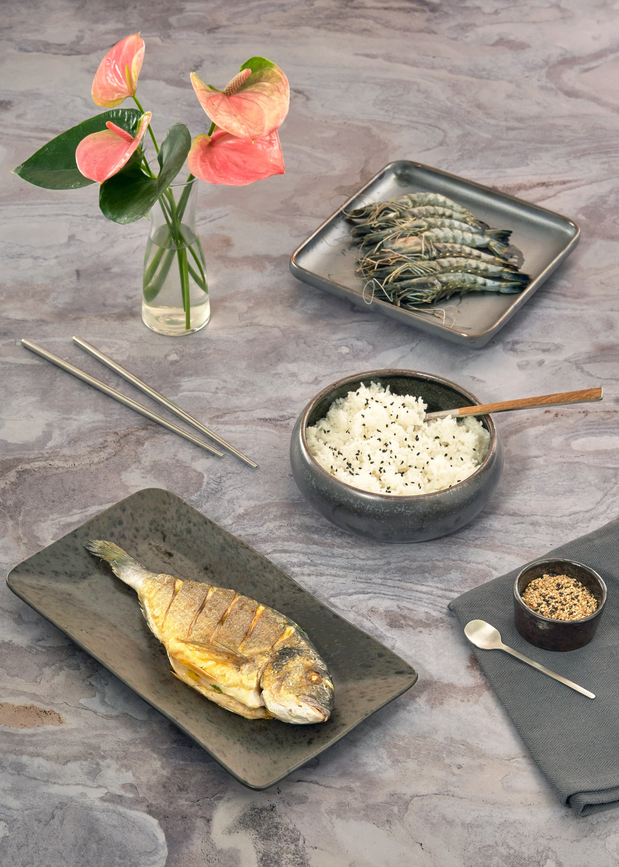 Grey Slate Vinyl Backdrop for Product & Food Photography – Club Backdrops